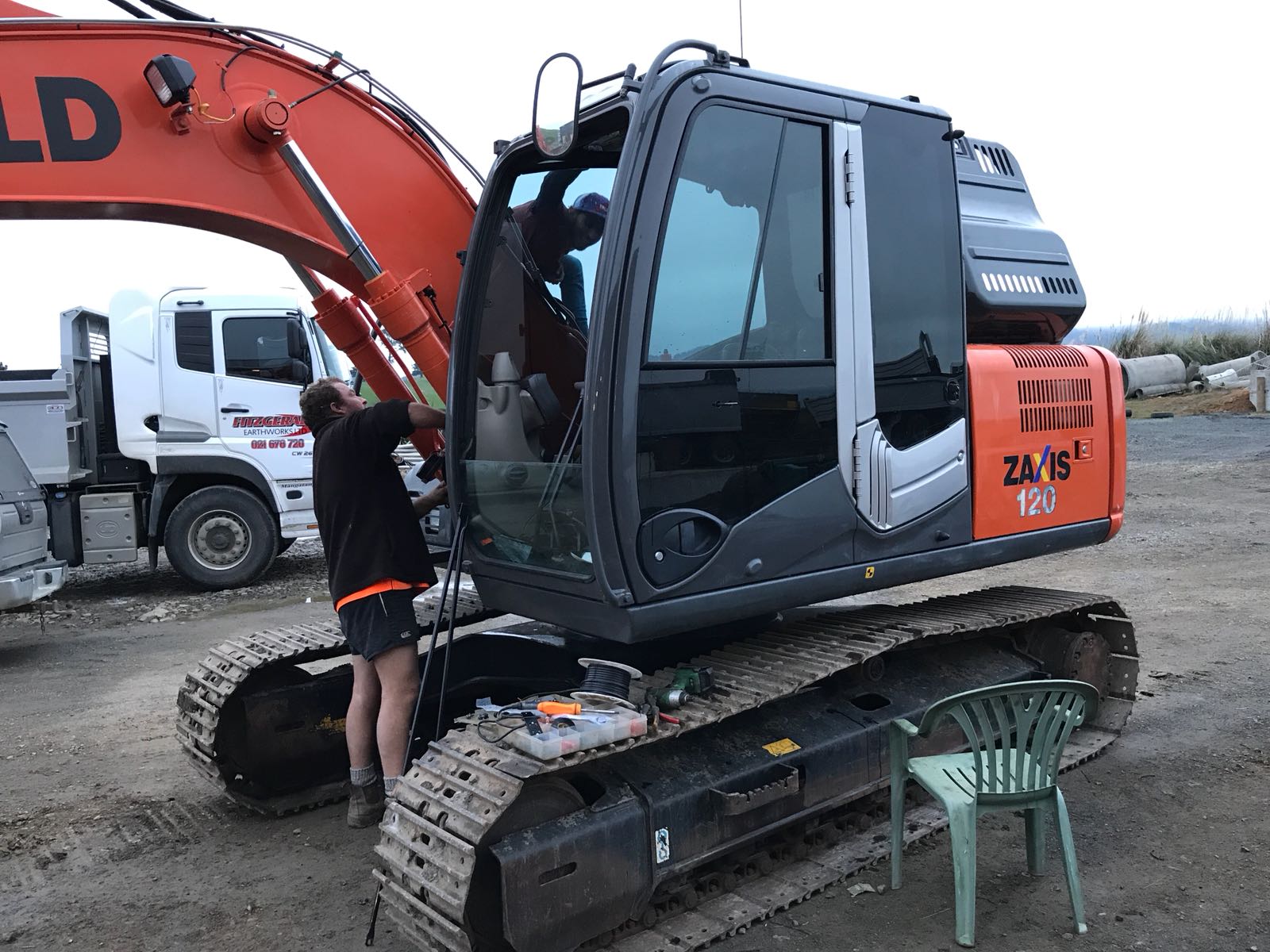 Zaxis 120 Digger - A1 Tinting Ltd | Window Tinting Auckland