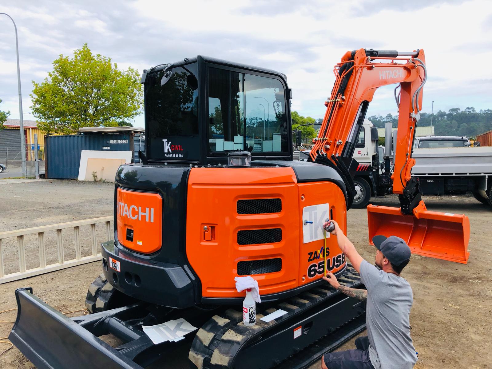 Hitachi ZAxis 55U Digger Window Tinting Aucklan